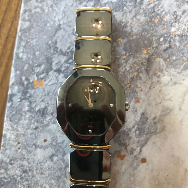 Rado DiaStar Jubile Octagon Ceramic & 18K Yellow Gold 160.0234.3 ...