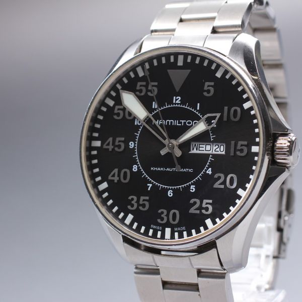 [Near MINT w/ Box] Hamilton Khaki Aviation H647150 Black AT Men's Watch ...