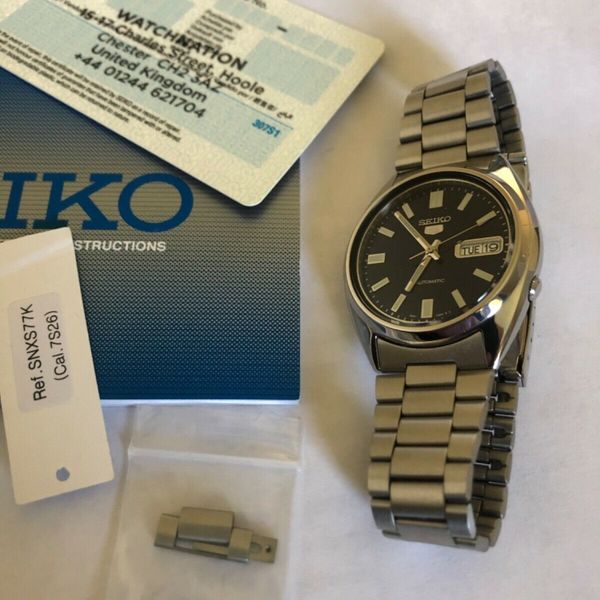Seiko 5 Automatic Blue Dial Silver Stainless Steel Men’s Watch SNXS77K1 ...
