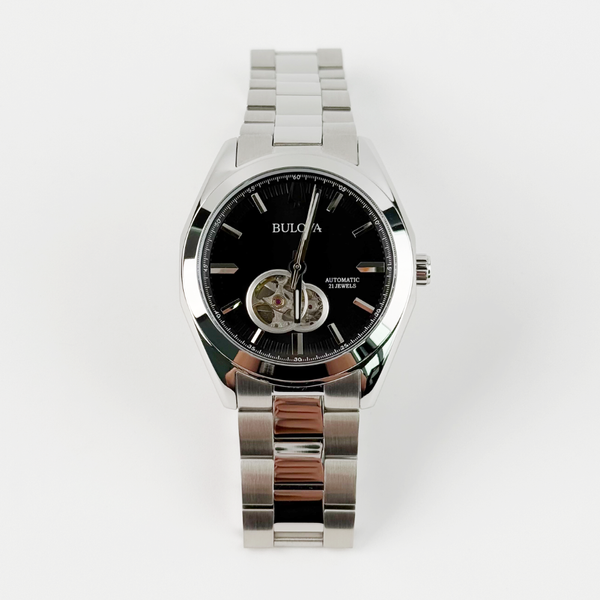 Bulova 96A270 Surveyor Black Men's watch Stainless Steel Automatic ...