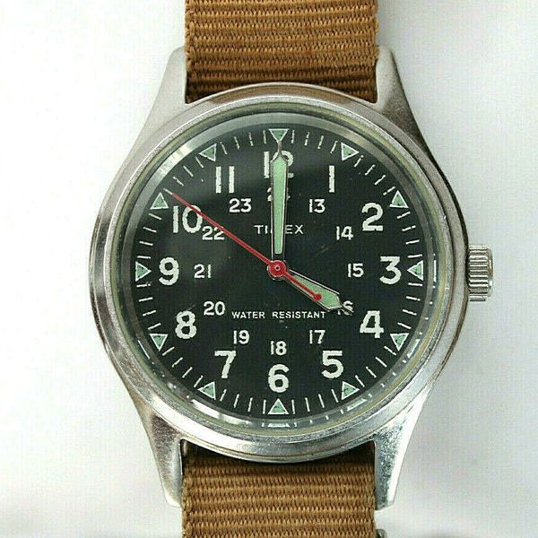 TIMEX J Crew Circa 2008 Field Army Watch Quartz Brown Band Running ...