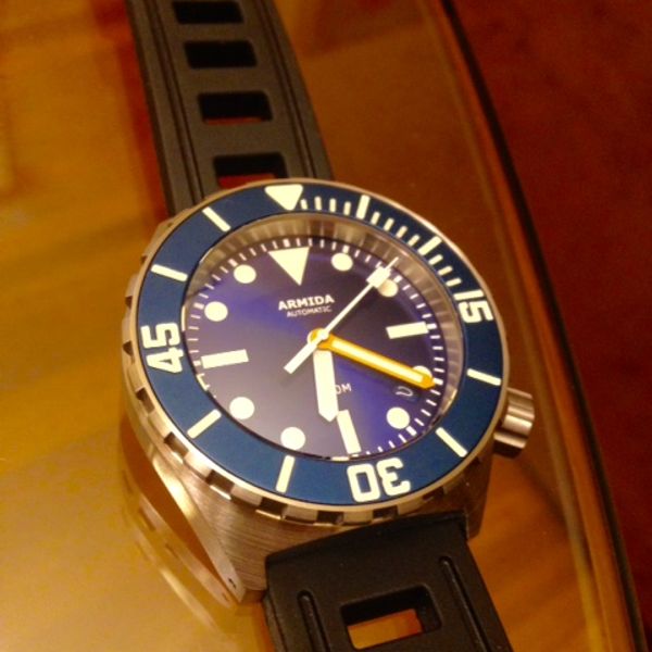 NEW ARMIDA A1 42mm FULL KIT Sunburst Blue w/Orange minute hand ...