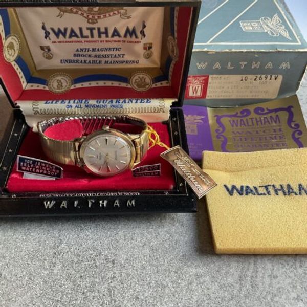 Vintage Waltham 100 Autochron Men's Watch 10K Gold Filled W/Box ...
