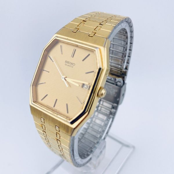 Vintage Seiko 6532-5059 Gold Tone Menâ s Octagon Watch New RENATA Battery Working | WatchCharts ...