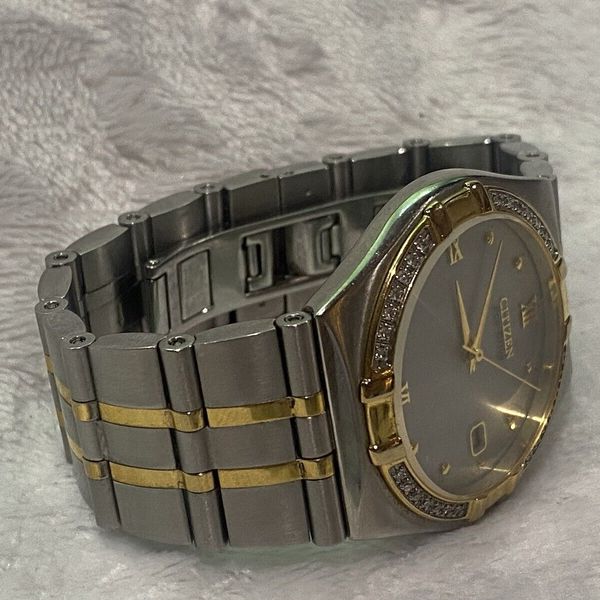 CITIZEN Eco-Drive Silver Dial 2-Tone SS Menâ s Watch | WatchCharts ...