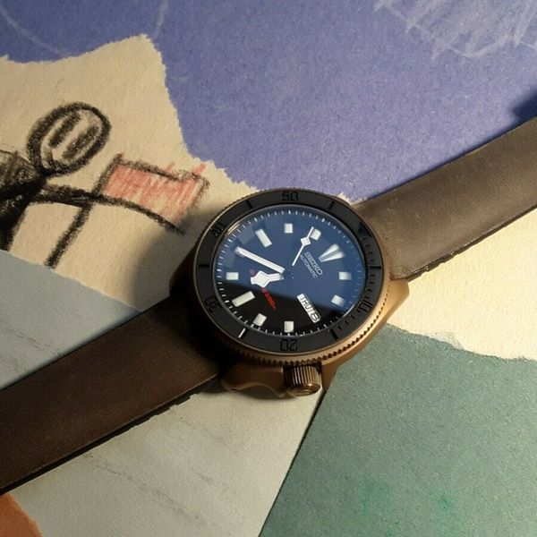 Seiko Mod, Seiko Pelagos Burnt Bronze Homage Watch, one of a kind ...