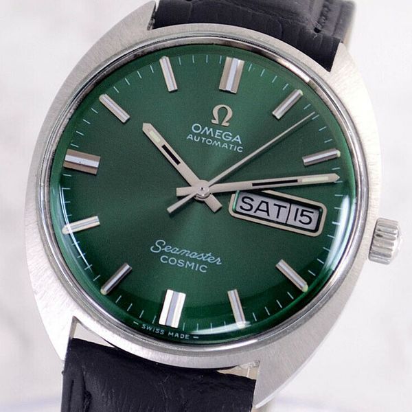 VINTAGE OMEGA SEAMASTER COSMIC AUTO CAL752 DAY&DATE EMERALD DIAL MEN'S ...