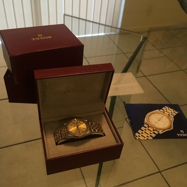 Tudor Rolex Prince Date Automatic Watch Two Tone 18k Gold Steel 74033 ...