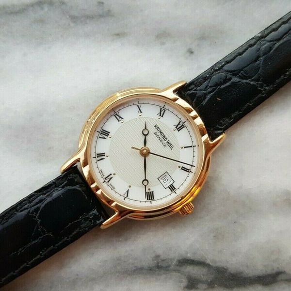 Ladies Raymond Weil 5343 Roman Numeral Gold Plated Quartz Watch Retail ...