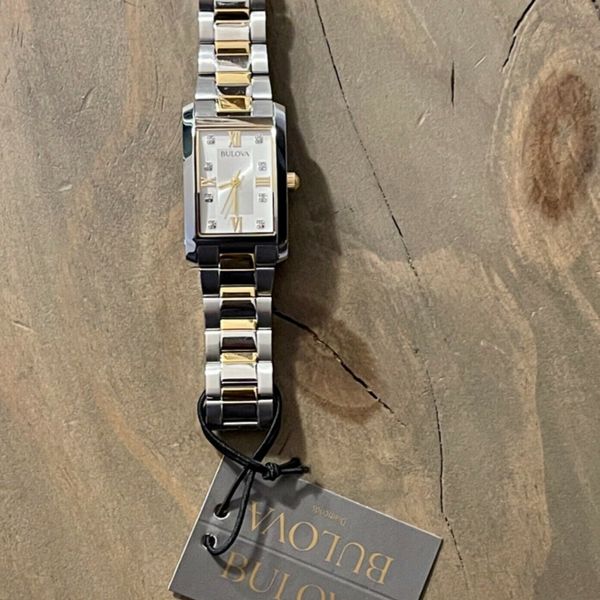 Bulova Diamonds Silver Dial Two-Tone Stainless Steel Ladies Watch ...
