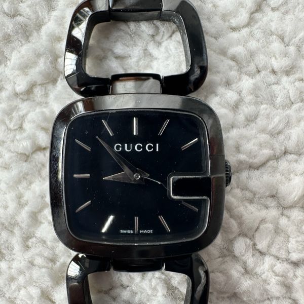 Genuine Gucci Womenâ s Watch 12595109 Black Watch Face And Black ...