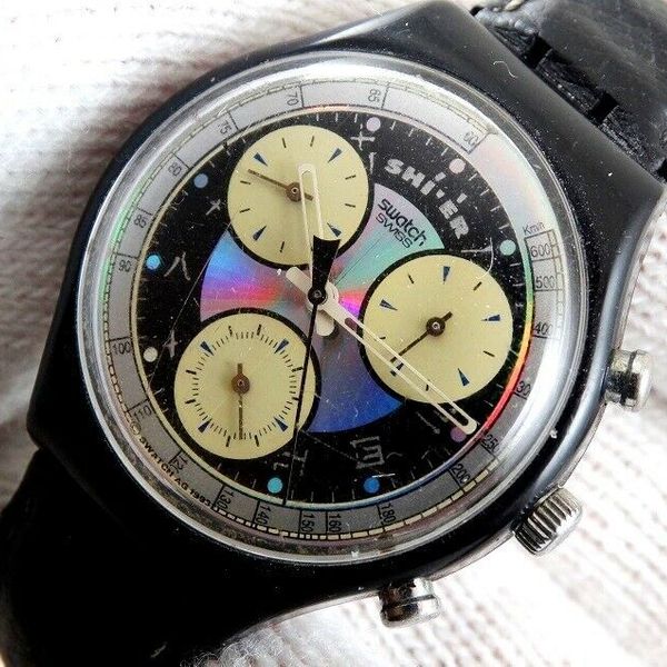 SWATCH AG 1993 Shi Er Vintage Swiss Chronograph Quartz Mens Watch ...