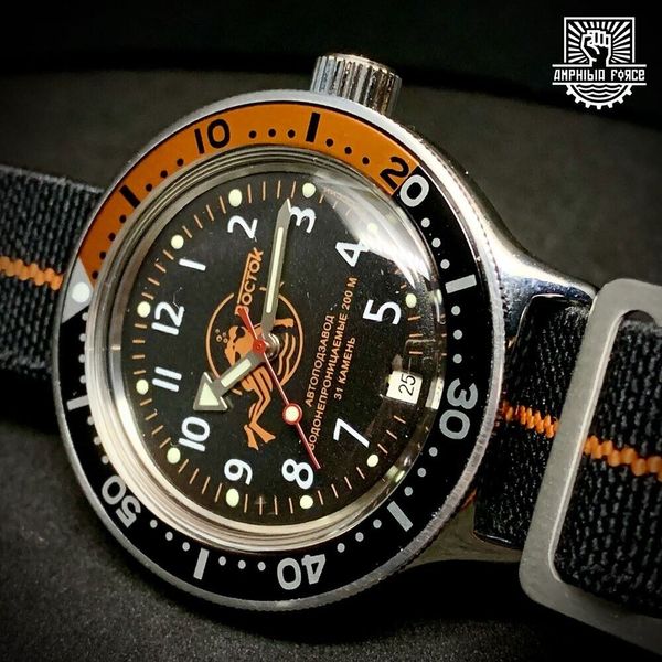 Vostok Amphibia Force 420 Orange Scuba Dude. Brand New. Sent from ...