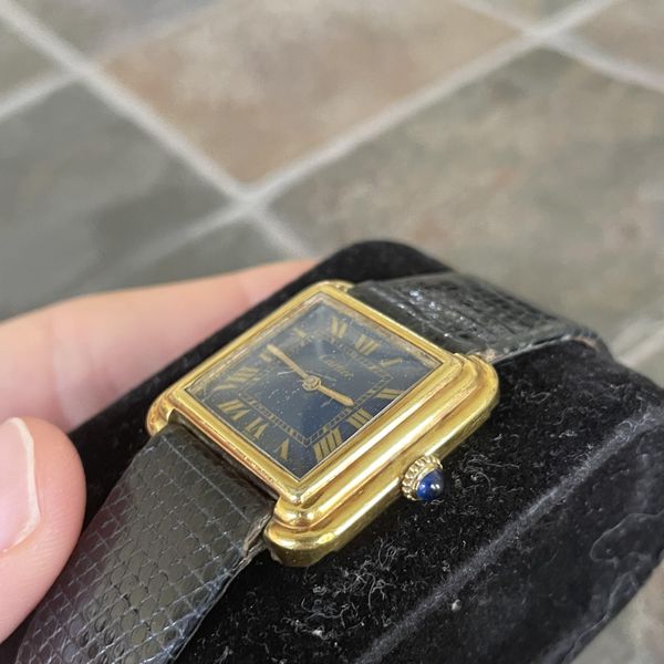 [WTS] RARE Cartier Stepped Tank 27 x 27mm Blue Dial | WatchCharts ...