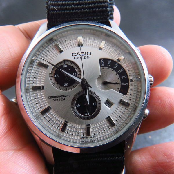 BEM-501 Casio Beside Chronograph Daydate Quartz Men Watch | WatchCharts ...