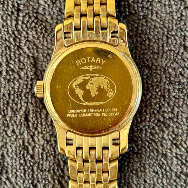 Ladies Rotary Watch Gold Tone Case Bracelet Link Style Strap Second ...
