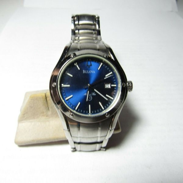 BULOVA 100 M MARINE STAR WRISTWATCH W / BLUE FACE 40 MM C860626 ...