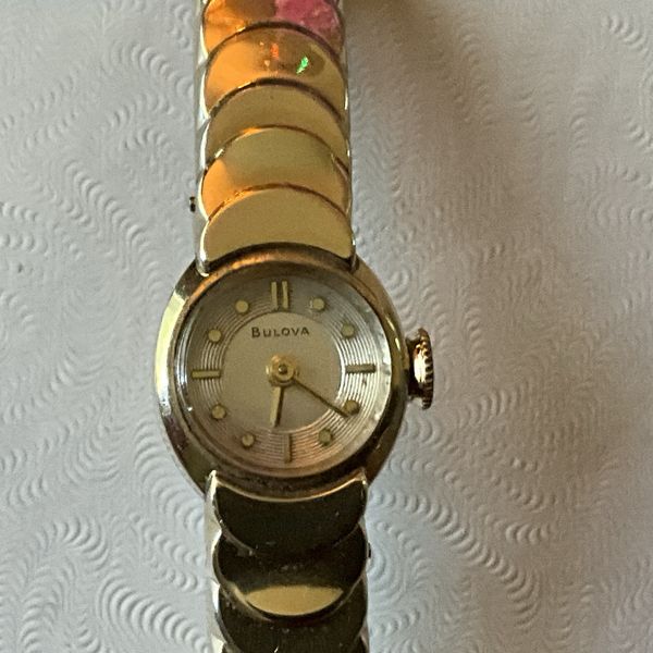 Vintage Bulova American Girl Watch 10k Gold 1950s Art Deco Works ...