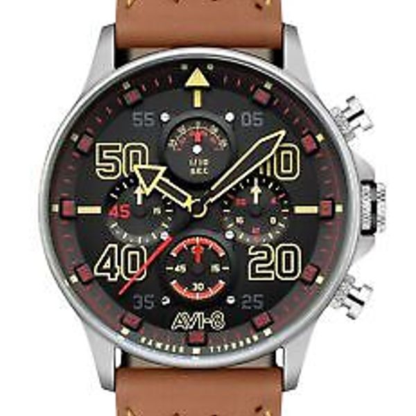 AVI-8 Hawker Typhoon Chronograph Black Dial Quartz Men's Watch AV-4093 ...