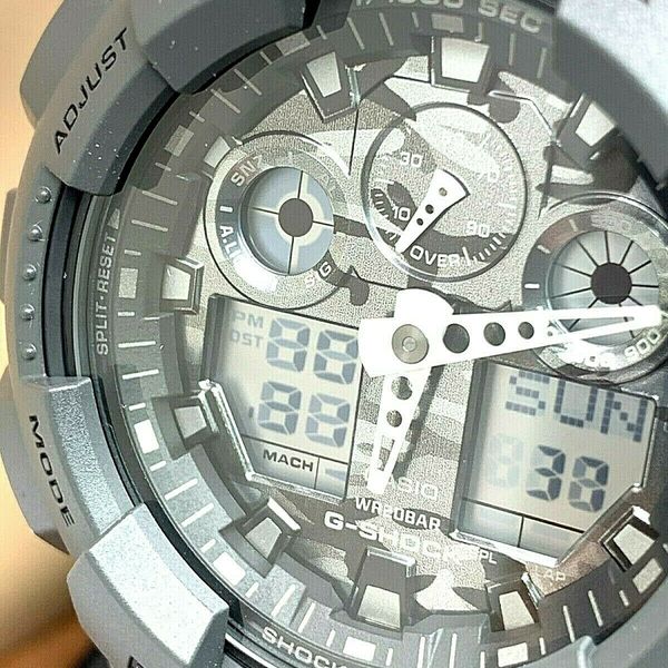 Casio Men's Watch G-Shock GA100CF-8A Gray Resin Quartz Analog Digital ...