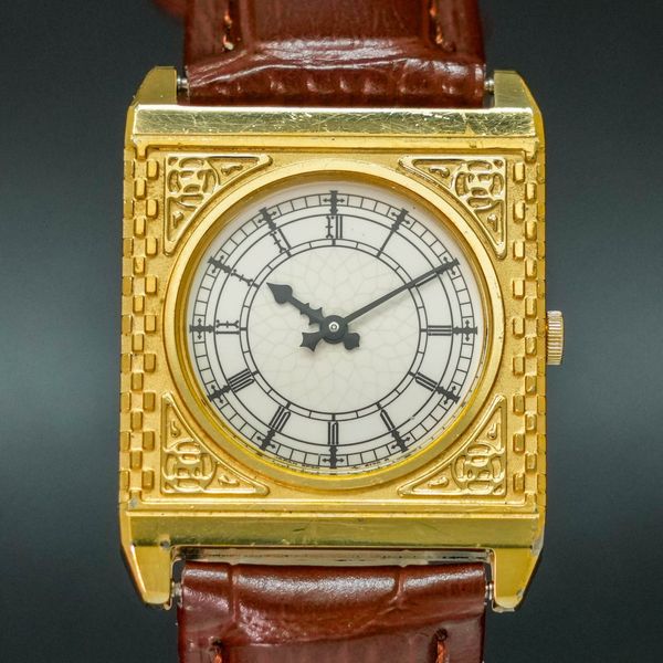 RARE Vintage 1987 SEIKO BIG BEN Westminster 5P30-6150 Gold Square Men ...
