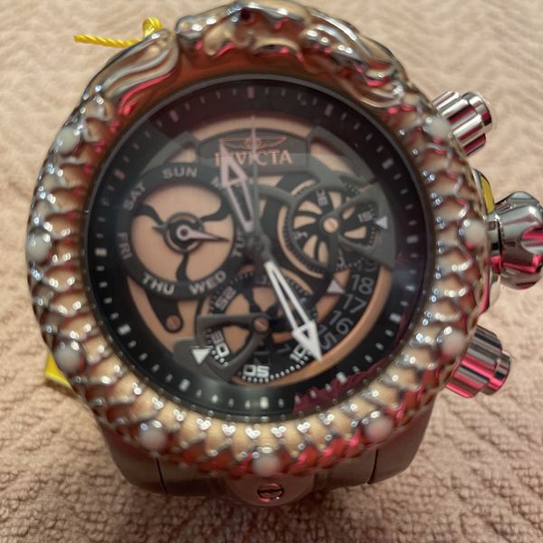 Invicta Venom Subaqua Dragon Scale Steel Gold Tone Chrono graph 52mm ...