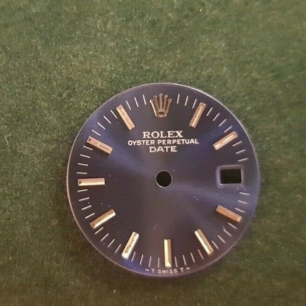 Rolex original Date model 26mm blue dial, yellow gold bars ...