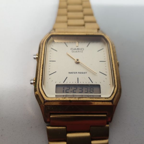 Casio AQ-230 Casio All Gold Dual Time Watch AU | WatchCharts Marketplace