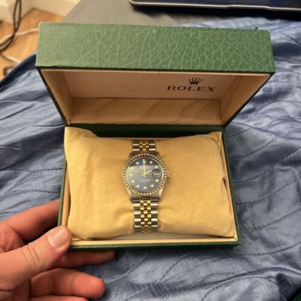 Rolex Datejust 36mm SSG Diamond Bezel Custom Mother of Pearl Diamond ...