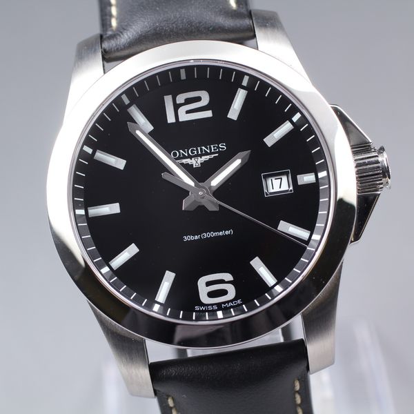 [Box, Paper] Longines Conquest L3.759.4 Black Dial Quartz Men's Watch ...