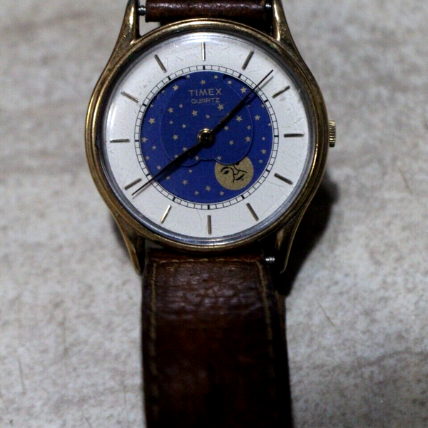 Vintage TIMEX Moonphase Quartz Watch M Cell | WatchCharts Marketplace