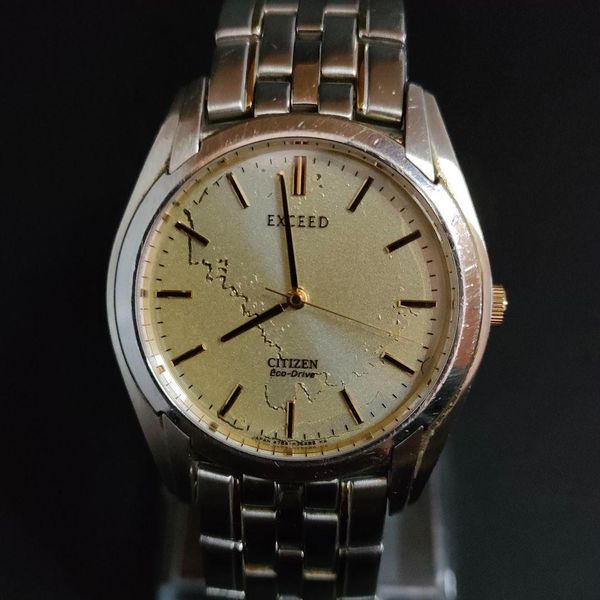 CITIZEN Exceed Vintage Solar Watch Men Silver Rare Used | WatchCharts ...