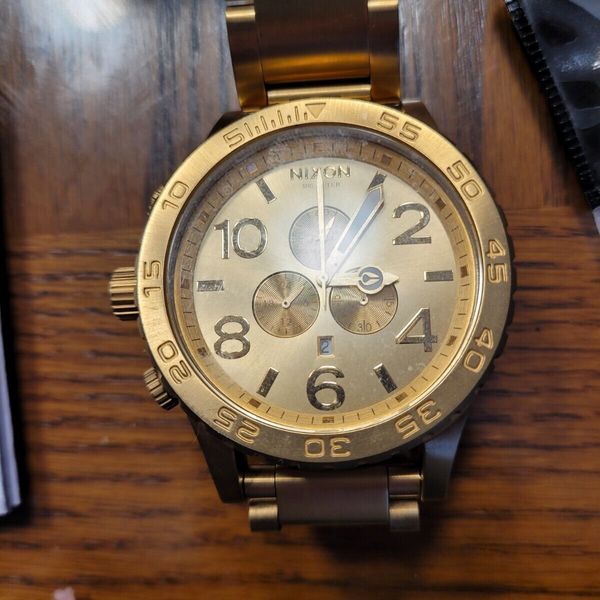 Nixon 51-30 Men's Watch Gold Chrono Stainless Steel Watch A083-502 51mm | WatchCharts Marketplace