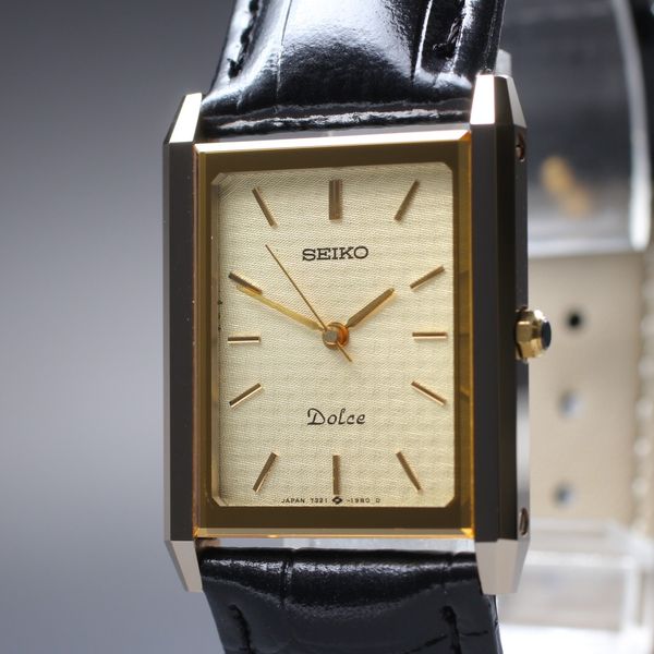 1987 [Near MINT] SEIKO Dolce 7321-6170 Gold Tungsten Quartz Men's Watch ...