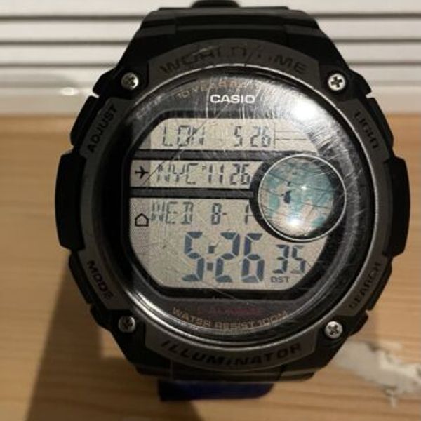 CASIO AE-3000W 100M WR Wrist Digital Unisex Watch World Map Alarm ...