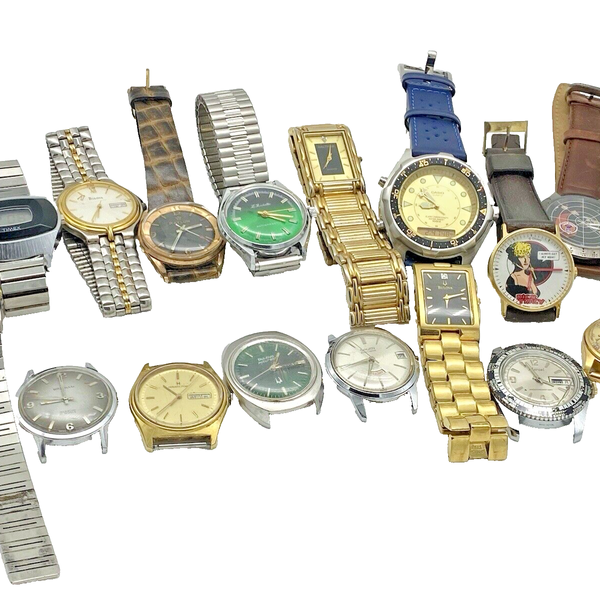 Lot Vintage Watches Bulova Accutron Timex Digital Helbros Seiko Casio ...