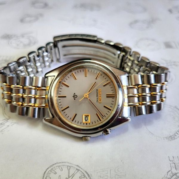 Seiko Kinetic 2 tone Men's Watch - 5M42-0B80 - New Capacitor & New ...
