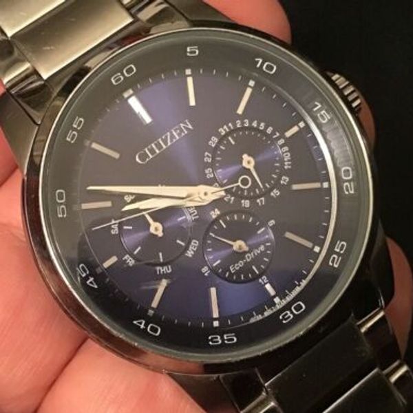 Citizen Eco-Drive Dark Blue Dial Men Watch 8729-S093015 Day Date ...
