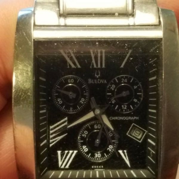 BULOVA CHRONOGRAPH 96G45 MEN'S CASUAL WATCH BLACK DIAL LUMINOUS HANDS ...