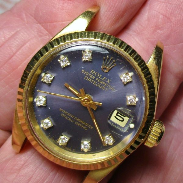 Rolex 6917 Ladies 18K Solid Gold Datejust Watch Head with Diamond Dial ...