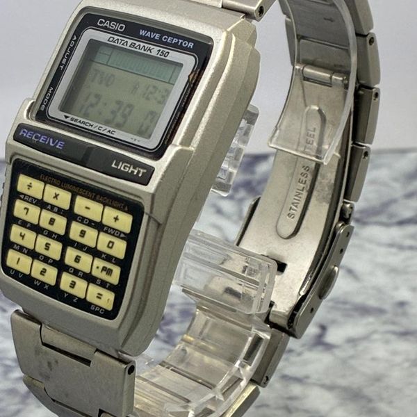 Casio Wave Ceptor DBC-W151Q Digital Radio Watch 36mm Stainless Steel ...