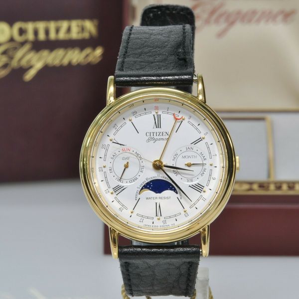 Citizen Elegance GP Men's Triple Calendar Moon Phase Watch 6350-G30241K ...