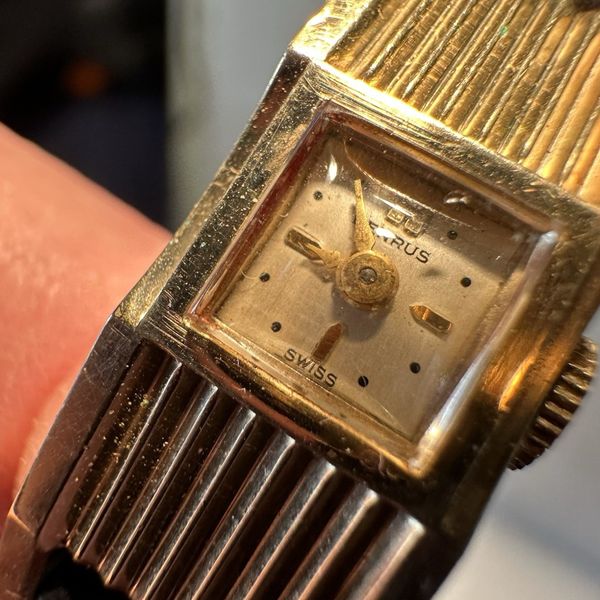 Vintage Womenâ s Benrus Swiss Manual Wind Watch 10K Gold Filled Art ...