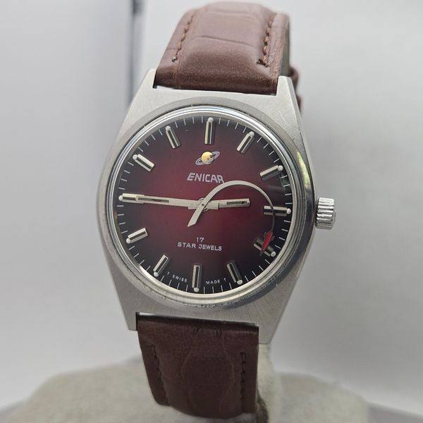Vintage ENICAR men's manual wind watch AR-160 Rocket Second hand swiss ...