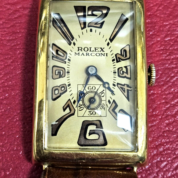 RARE Vtg 1930s ROLEX Marconi Curvex Mens Watch KJ Double Gold (3 of 3 ...