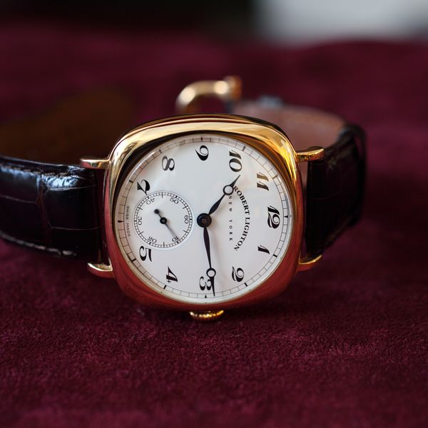 FS: Robert Lighton solid 18k square dress watch 38mm x 38mm w/ enamel ...