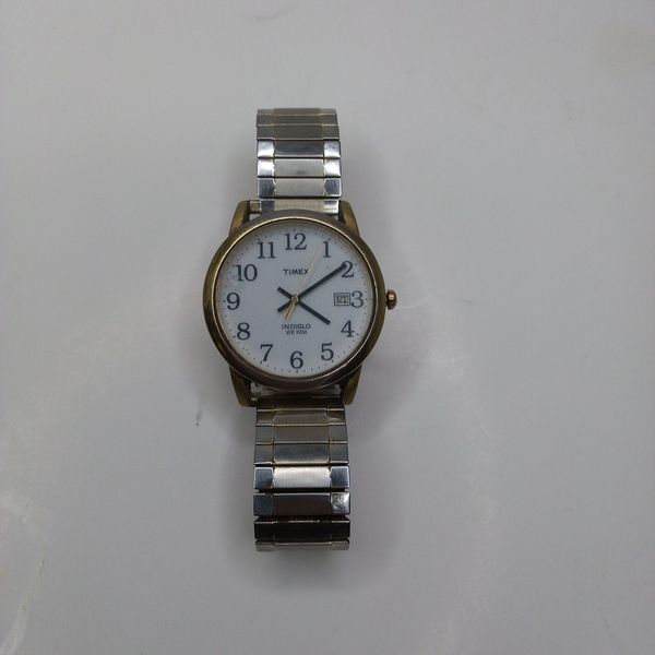 Vth Timex Indiglo WR 30M Watch Classic White Dial w Day New Battery ...