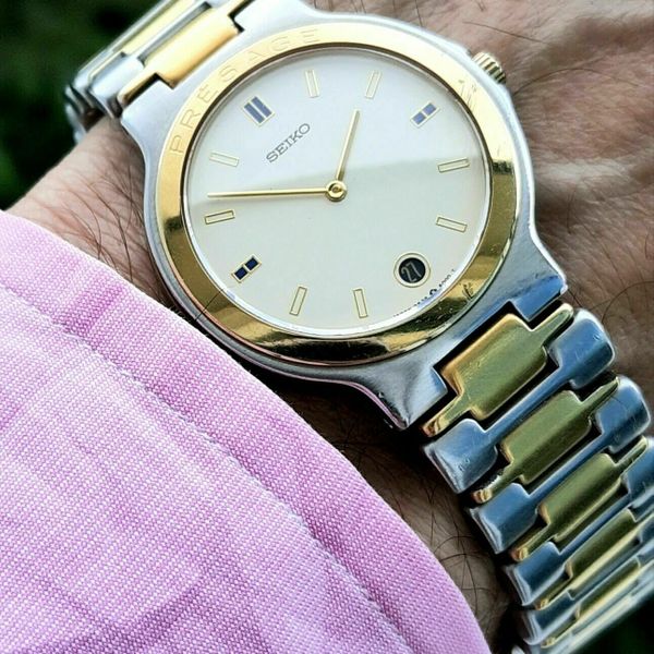 Seiko Presage Two-Tone Gold 9539-6000 Mens Vintage Feb 1987 Japan ...