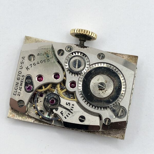 Vintage Menâ s Lord Elgin Tank Watch 21 Jewel cal 670 14K Gold Filled ...