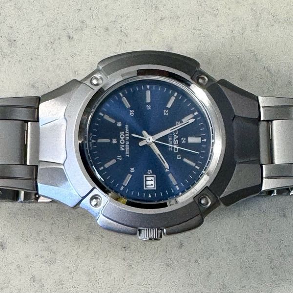 EXCELLENT CONDITION Menâ s CASIO Blue Dial MTP-3036 - 100M - RUNNING ...